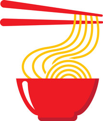 Hot noodle logo icon Royalty Free Vector Image