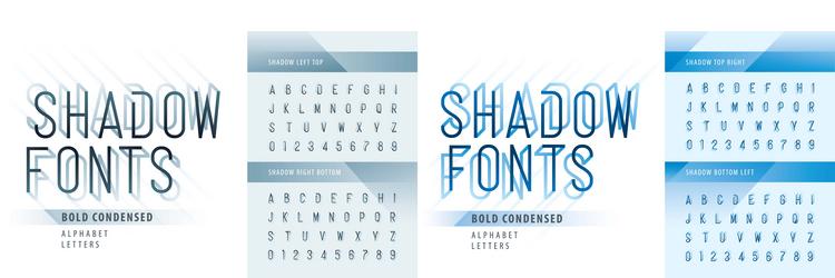 Modern deep shadow alphabet letters and numbers Vector Image