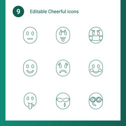 14 cheerful icons Royalty Free Vector Image - VectorStock
