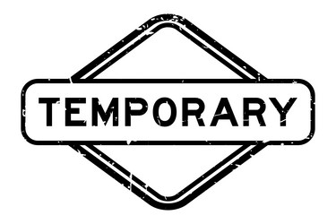 Grunge blue temporary word rubber seal stamp Vector Image