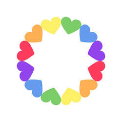 Rainbow heart pattern frame simple minimal border Vector Image