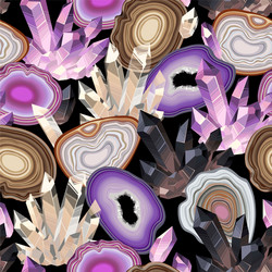 Seamless pattern with geode and agate cuts Vector Image