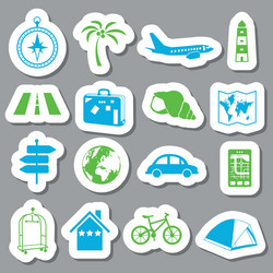 Travel and accommodation stickers Royalty Free Vector Image