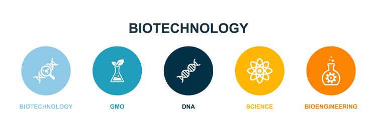 Biotechnology gmo dna science bioengineering Vector Image