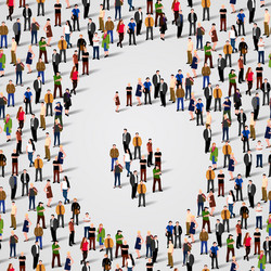 Large group of people in number 6 six form Vector Image