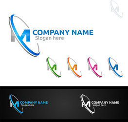 Letter m for digital logo marketing financial Vector Image