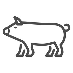 Pig thin line icon farm garden concept pork sign Vector Image