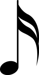 Sixteenth note icon melody symbol music sign Vector Image