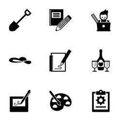 9 digital filled icons set isolated on white Vector Image