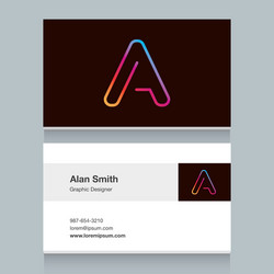 Business card letter Royalty Free Vector Image