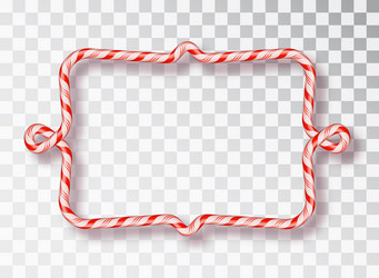 Candy cane frame blank christmas border with red Vector Image
