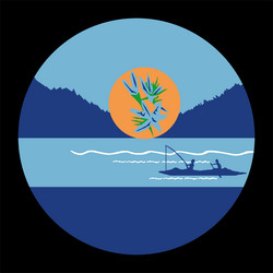 Circle badge indian flag comanche nation tribe Vector Image