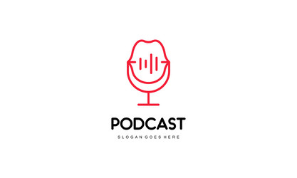 Creative podcast logo design Royalty Free Vector Image