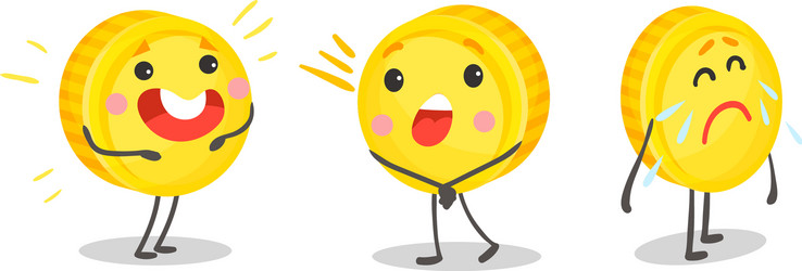 Cute funny banknotes and coins humanized Vector Image