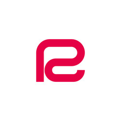 Letters rc simple linked geometric logo Royalty Free Vector