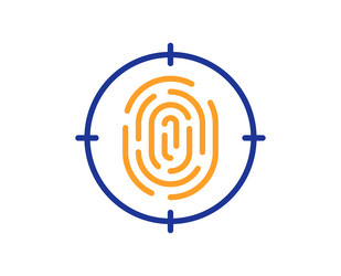 Fingerprint line icon finger print target sign Vector Image