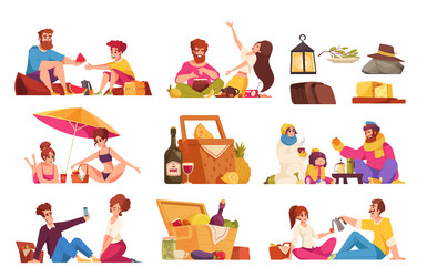 Picnic cartoon concept Royalty Free Vector Image