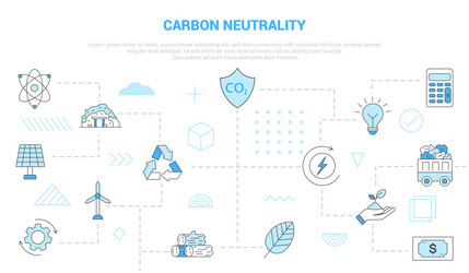 Carbon neutrality concept with icon set template Vector Image