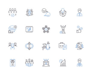 Chief executive officer outline icons collection Vector Image