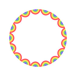 Rainbow scallop frame simple minimal border Vector Image
