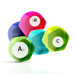 Shiny hexagons with infographics options Vector Image