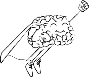 Super hero brain cartoon Royalty Free Vector Image