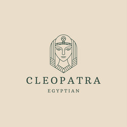 Cleopatra logo design Royalty Free Vector Image