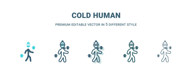 Chill human icon in 5 different style outline Vector Image