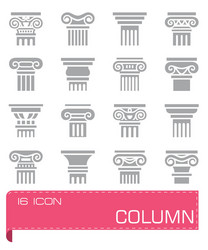 Column icon set Royalty Free Vector Image - VectorStock