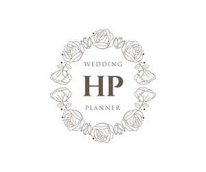 Hp initials letter wedding monogram logos Vector Image