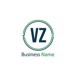 Initial letter vz logo template design Royalty Free Vector
