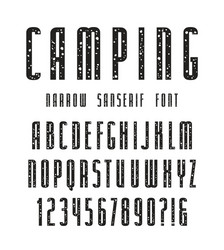 Narrow bold font with thin tall letters Royalty Free Vector