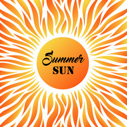 Beautiful summer card with sun icon and text Vector Image