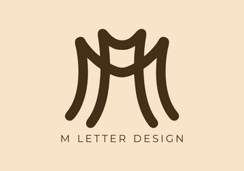 Unique mono line design of m initial letter Vector Image