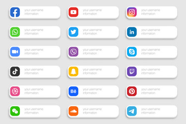 Iphone ios folder social media icons set Vector Image