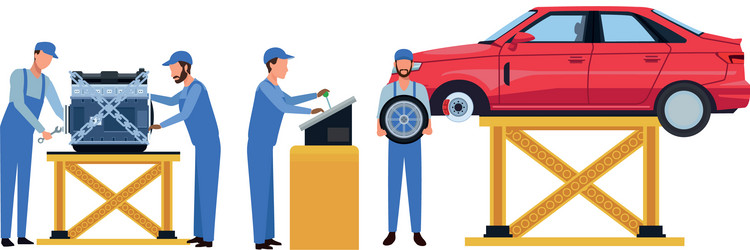 Car service cartoon Royalty Free Vector Image - VectorStock