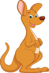 Cartoon kangaroo and joey Royalty Free Vector Image