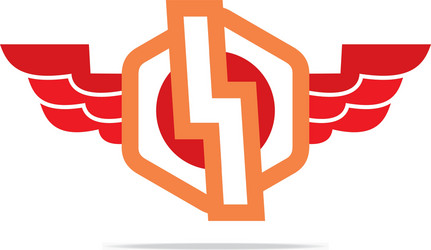 Electricity power wings icon design symbol Vector Image