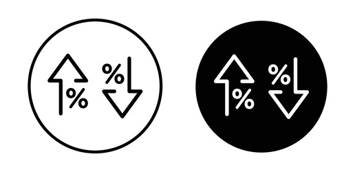 High and low percent arrow icon Royalty Free Vector Image