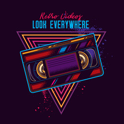 Old vhs videotape in retro style Royalty Free Vector Image