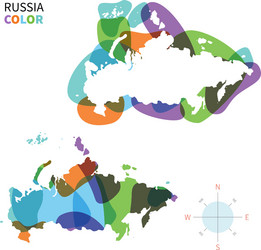 Detailed map of russia and capital city moscow Vector Image