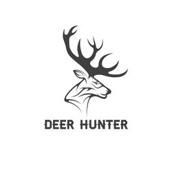 Deer hunter design template Royalty Free Vector Image