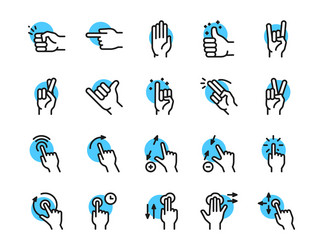 Hands gestures flat icons set Royalty Free Vector Image