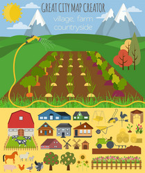 Beautiful village cartoon Royalty Free Vector Image