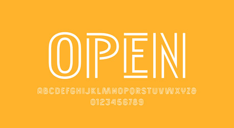 Minimal and clean sans serif retro line font Vector Image