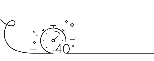 Timer 40 minutes line icon stopwatch time sign Vector Image