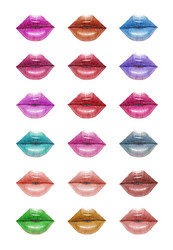 Blue lips set Royalty Free Vector Image - VectorStock