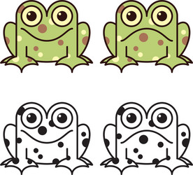 Cartoon frog flashcard for children Royalty Free Vector