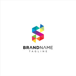 S abstract pixel colorful logo Royalty Free Vector Image