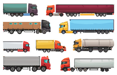 Realistic cargo vehicles set Royalty Free Vector Image
